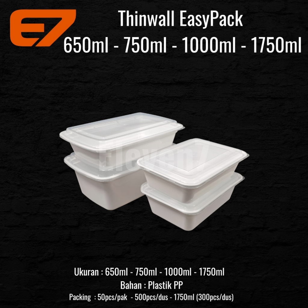 Jual Thinwall RT Easypack, Container Lunch box, Kotak Plastik 650ml-750ml-1000ml-1750ml (5pcs ...