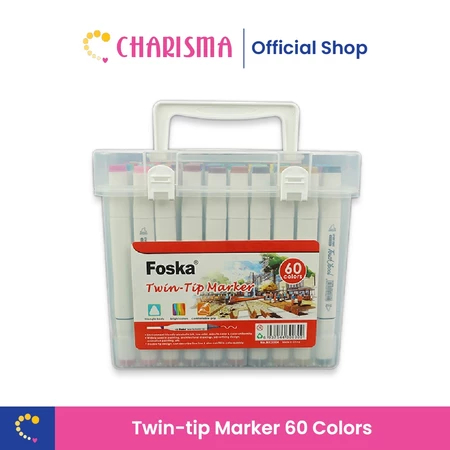 Jual Charisma Color Twin Tip Marker - Foska Color Twin Tip Marker Set ...