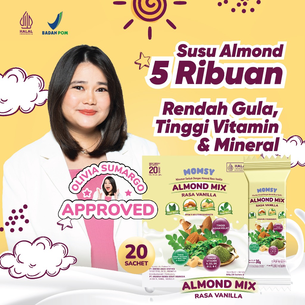 Jual [FLASH SALE] Minuman Almond Rasa Vanila 20 Sachet BPOM HALAL ...