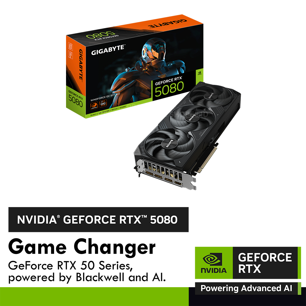 Jual GIGABYTE GeForce GeForce RTX 5080 WINDFORCE OC SFF | 16GB GDDR7 | Shopee Indonesia