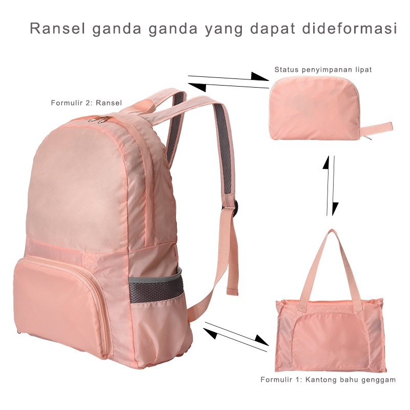 Jual Tas ransel lipat/tas penyimpanan ultra tipis/tas sekolah/ransel ...