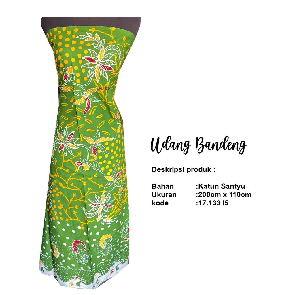 Jual batik tulis motif udang bandeng khas sidoarjo - batik hijau cantik ...