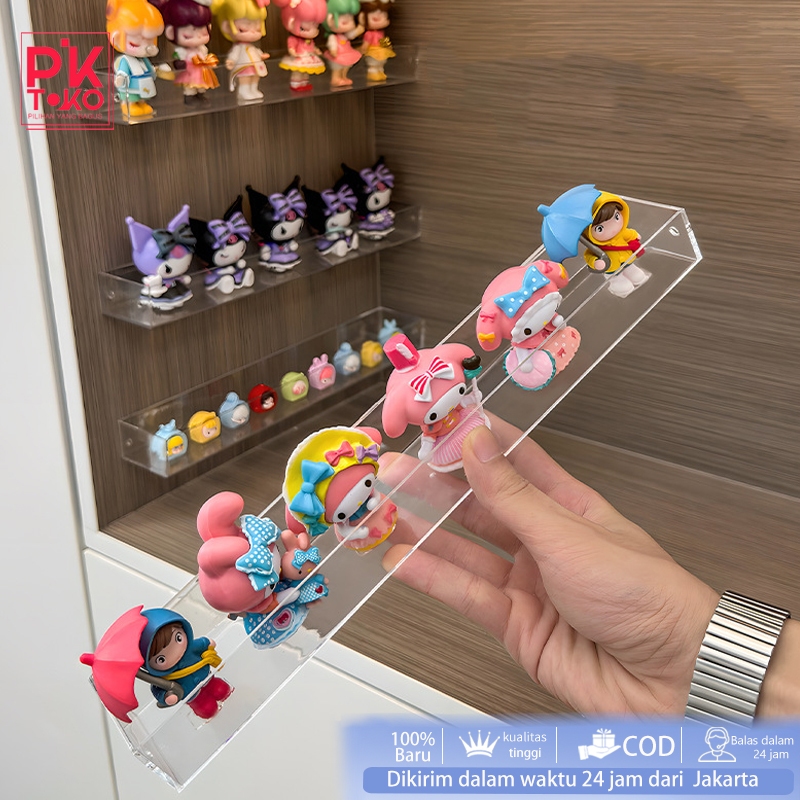Jual Rak Pajangan Akrilik Transparan Wall-mounted Display Rack Rak ...