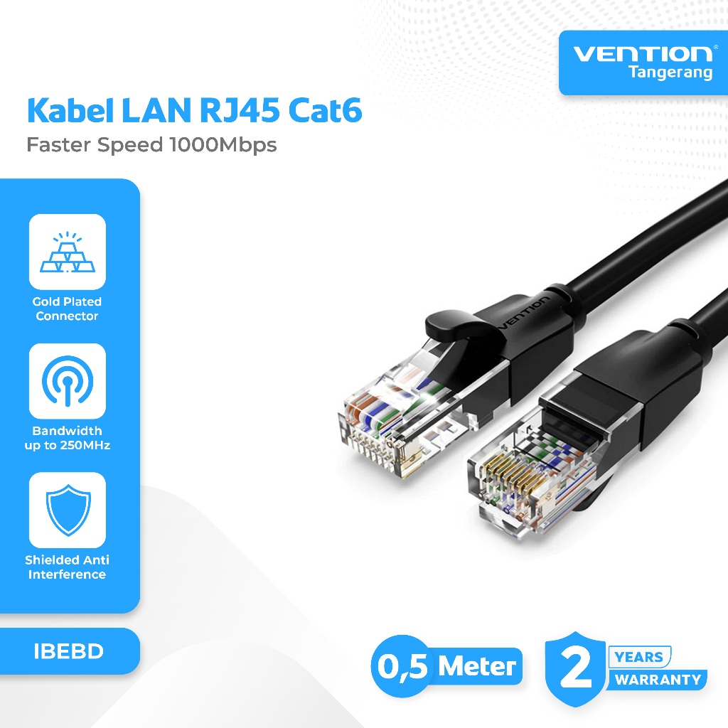 Jual Vention Kabel LAN RJ45 Cat6 UTP Gigabit Ethernet UTP 1000Mbps LAN ...