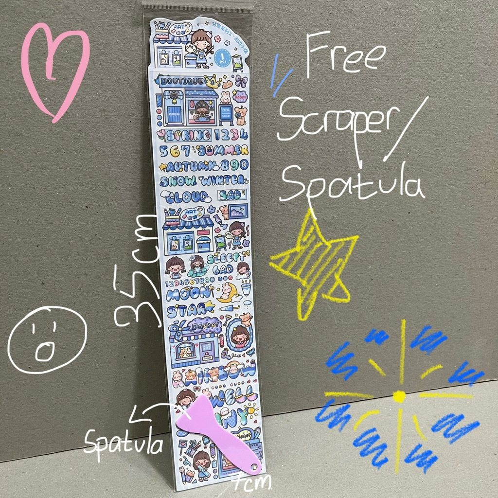 Jual Strip Stiker Panjang / Stiker Rub-On / Stiker Doodle | Shopee ...