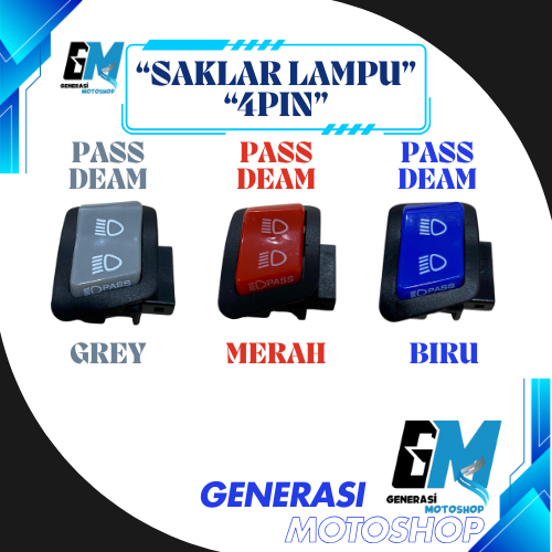 Jual Saklar Tombol Lampu Dim Beam On off 3 4 Pin Vietnam Merah Biru Abu ...