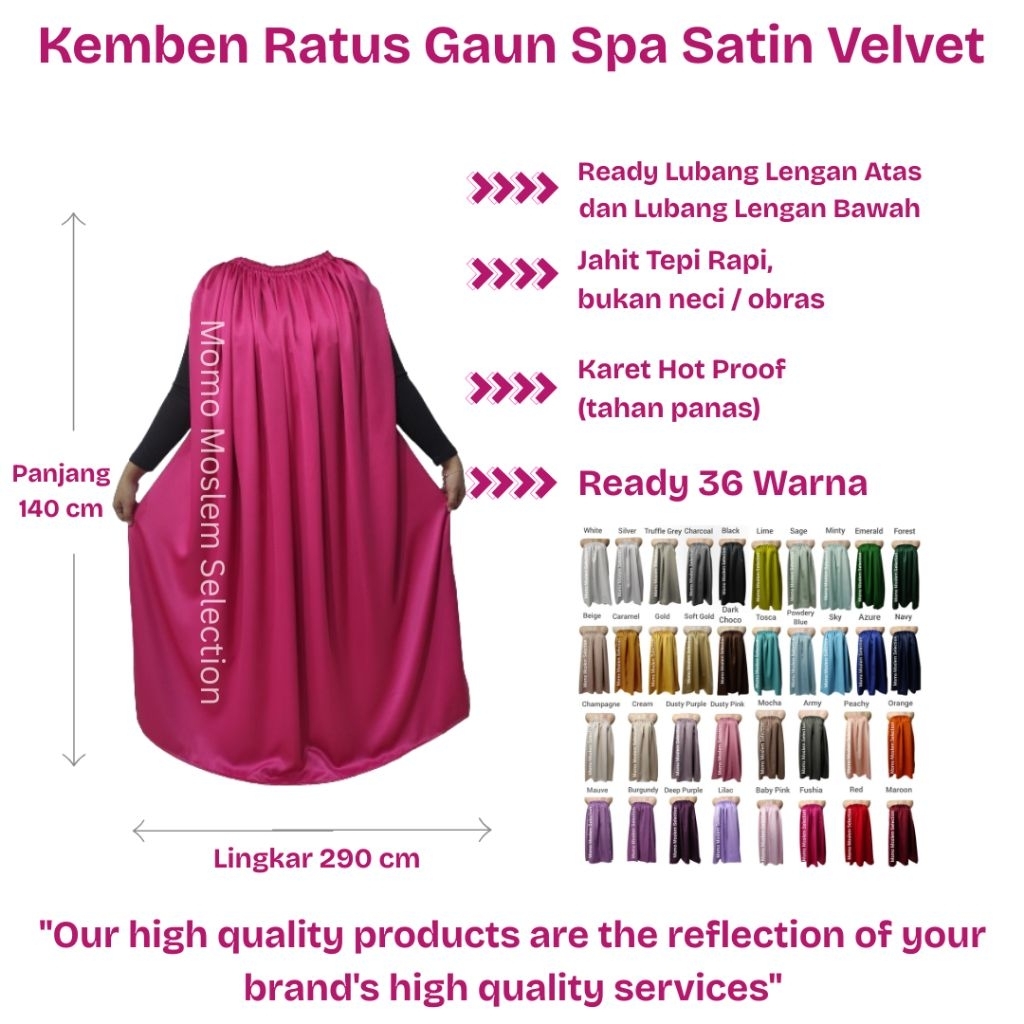Jual Kemben Spa GAUN SPA KAIN SATIN VELVET Ratus Salon Kain Basahan ...