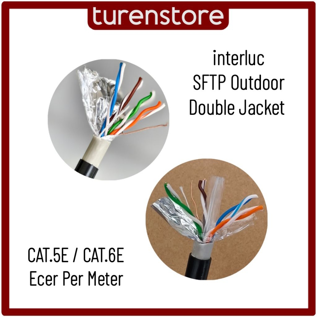 Jual interluc Kabel LAN FTP Cat5E dan Cat6E Outdoor Double Jacket SFTP ...