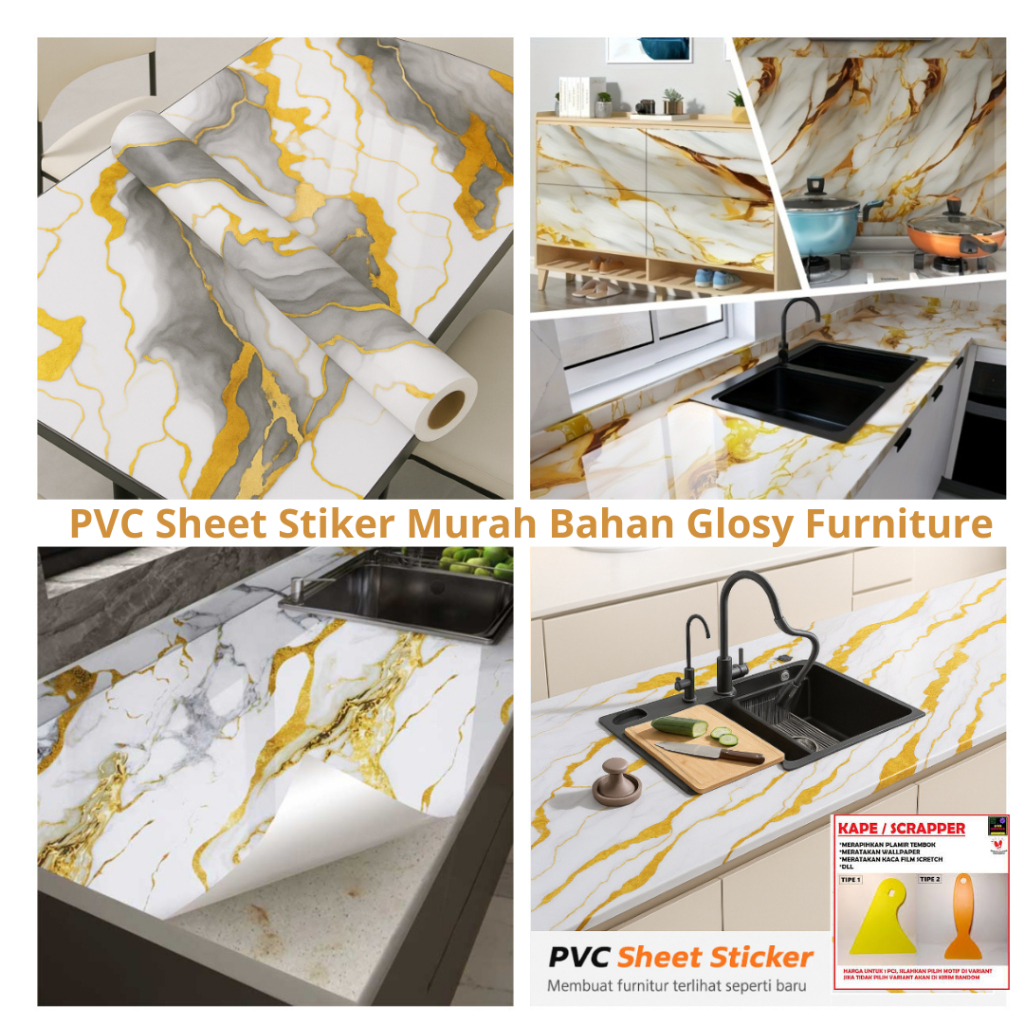 Jual Stiker Marmer Marble Glossy Tebal Pelapis Lemari Meja Kayu Kaca ...