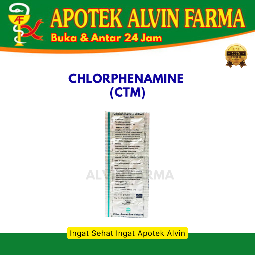 Jual CeTeMe CHLORPENON (CTM) - Obat Anti Alergi & Gatal 1Strip 10 ...