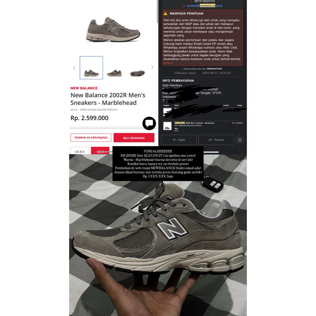 Jual NB 2002R BNIB MARBLEHEAD Sz 42,5 27cm | Shopee Indonesia