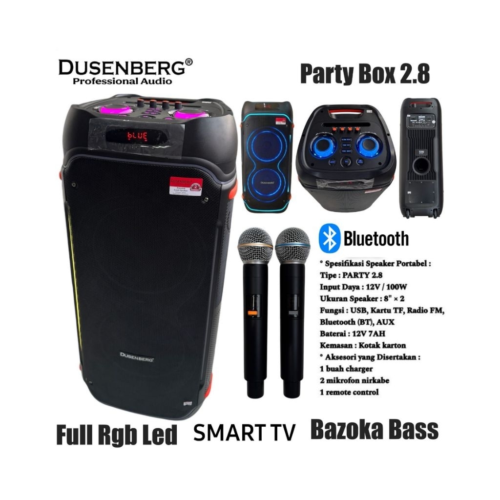 Jual Dusenberg Speaker Portable Wireless Party Box 2.8 Dusenberg Double ...