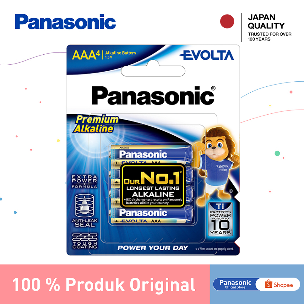 Jual Panasonic Baterai AAA Evolta Premium Alkaline 4Pcs Battery Size A3 | Shopee Indonesia