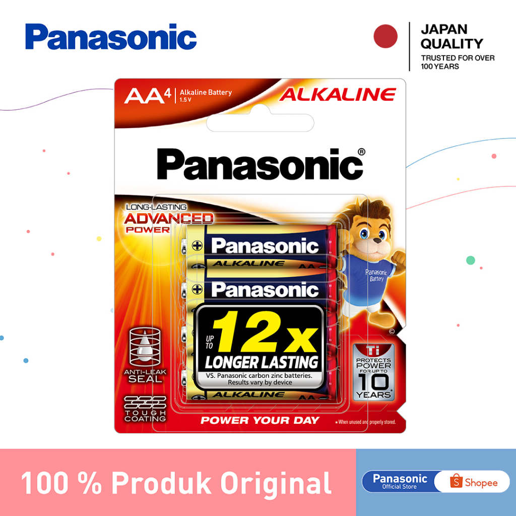 Jual Panasonic Baterai AA Alkaline 4Pcs Battery Alkaline Size A2 | Shopee Indonesia
