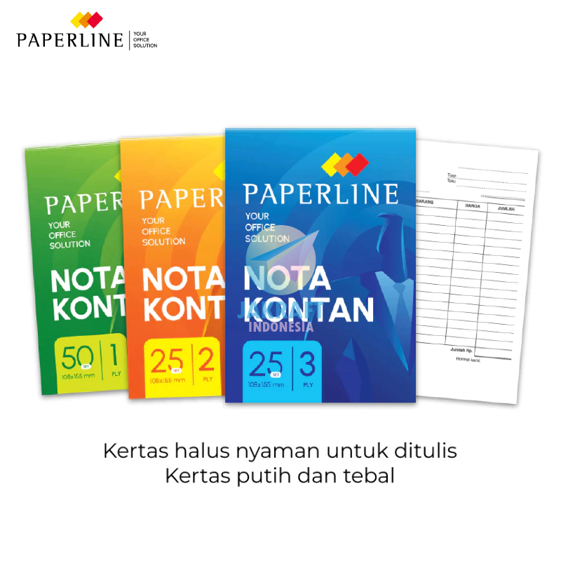 Jual (10 Pcs) GROSIR Buku Nota Kontan Besar A5 PAPERLINE 1 Ply PPL-NK ...