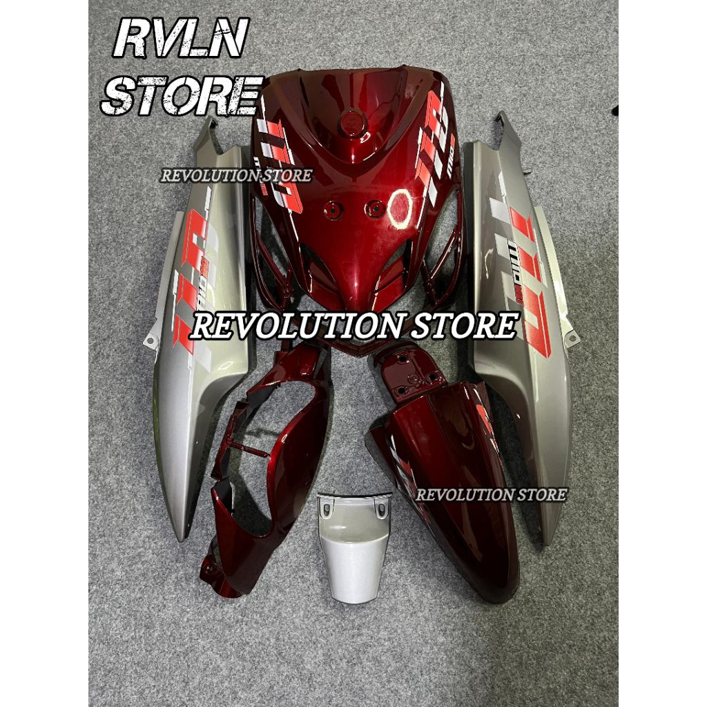 Jual Cover body full set bodi halus Yamaha Mio smile dark red Vietnam ...
