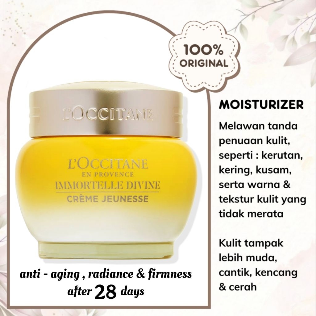 Jual L'OCCITANE.LOCCITANE NEW Immortelle Divine Face Cream Creme Jeunesse Moisturizer | Shopee ...