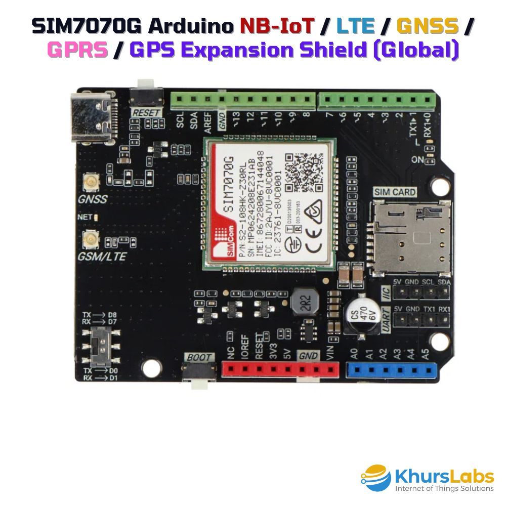 Jual SIM7070G Arduino NB-IoT / LTE / GNSS / GPRS / GPS Expansion Shield (Global) | Shopee Indonesia