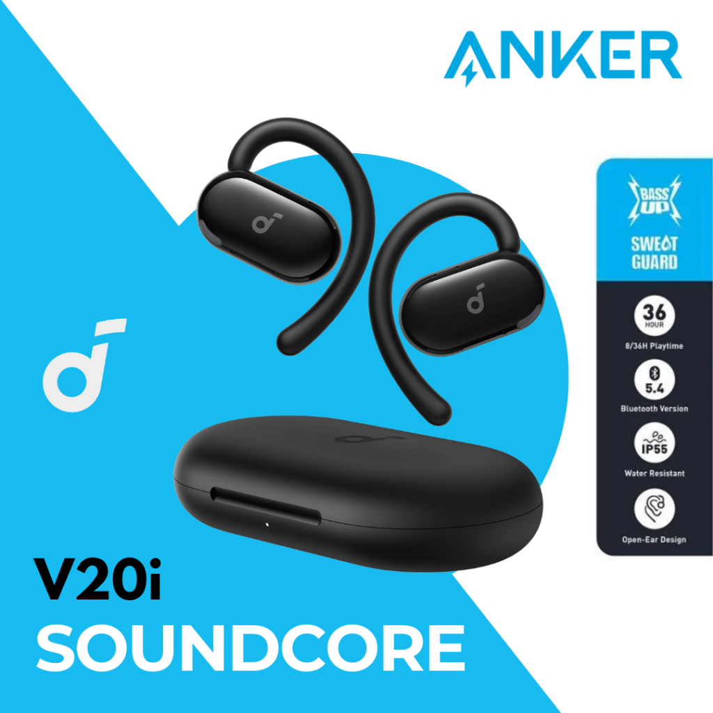 Jual TWS SOUNDCORE V20i EAR HOOKS OPEN EAR HEADPHONE WIRELESS STEREO ...