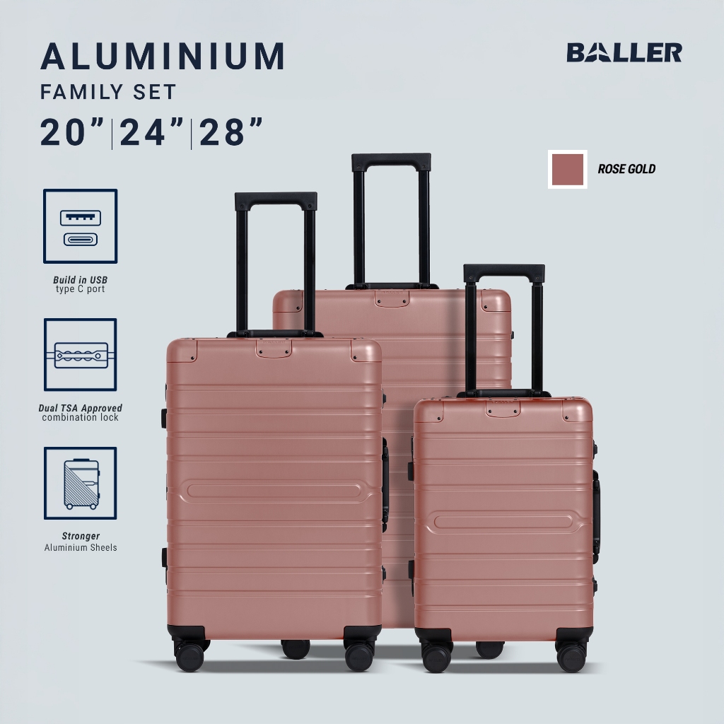 Jual BALLER Koper Aluminium Family Set 20, 24 & 28 inch Rose Gold ...