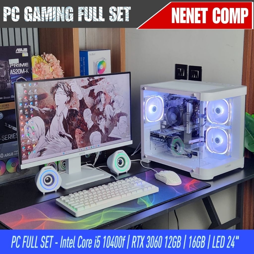 Jual Full Set - PC Gaming Core i5 10400F | RTX 3060 12GB | 16GB | LED 24 | Shopee Indonesia