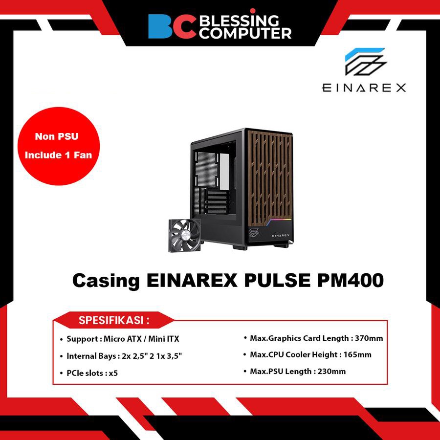 Jual Casing EINAREX PULSE PM400 Include 1 fan - Black | Shopee Indonesia