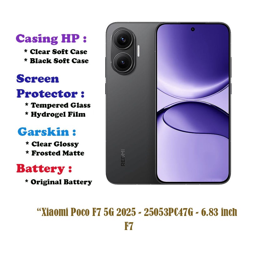 Jual Xiaomi Poco F7 5G 2025 - 25053PC47G - 6.83 inch - Case - Screen ...