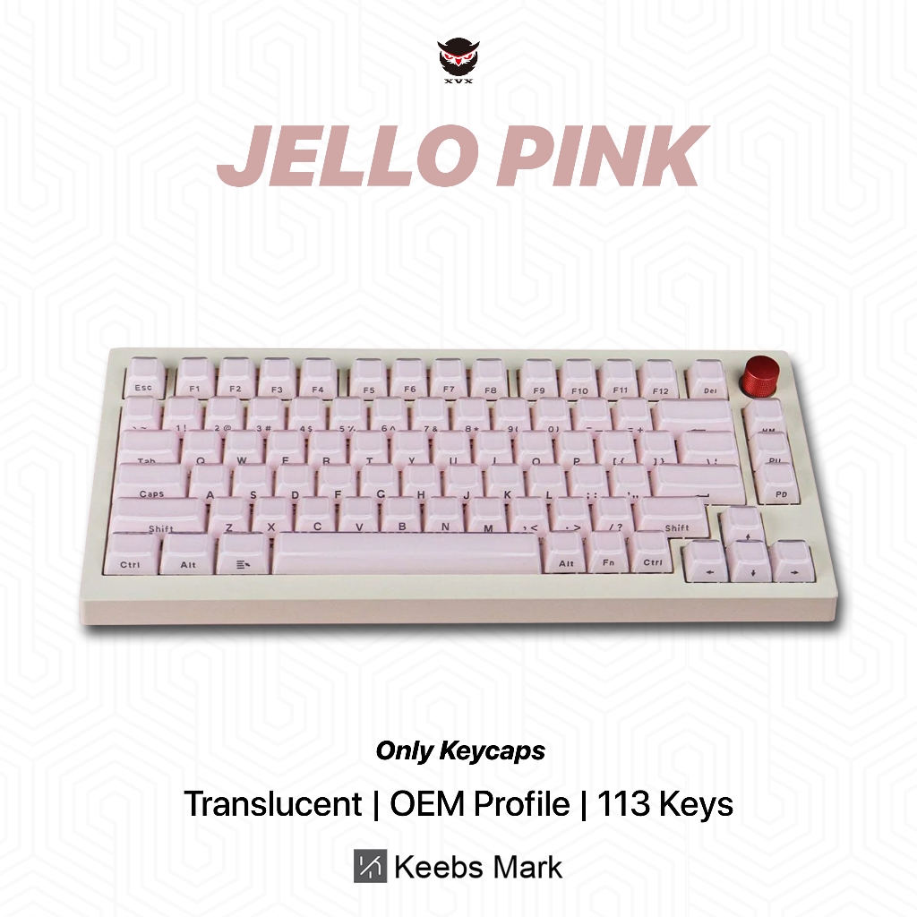 Jual XVX Jello Jelly Pink Translucent Keycaps 113 Keys OEM Profile ...