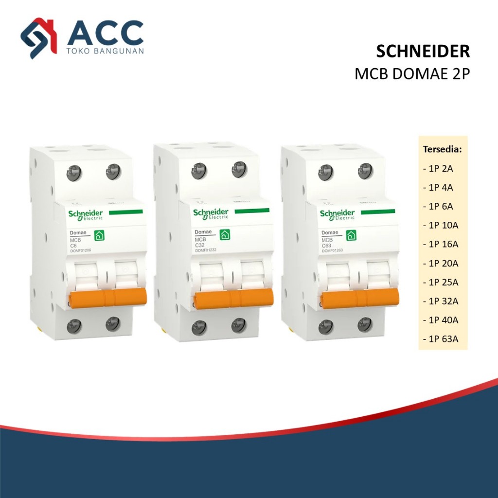 Jual SCHNEIDER MCB DOMAE 2P 2A 4A 6A 10A 16A 20A 25A 32A 40A 63A ...