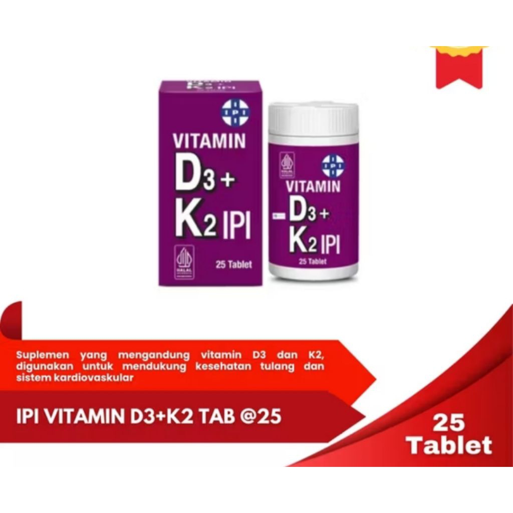 Jual ipi vitamin D3 + K2 isi 25 tablet | Shopee Indonesia