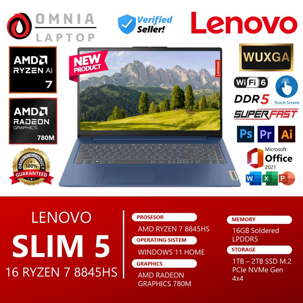 Jual Lenovo IdeaPad Slim 5 16 AMD RYZEN 7 8845HS 16GB 2TB SSD RADEON ...