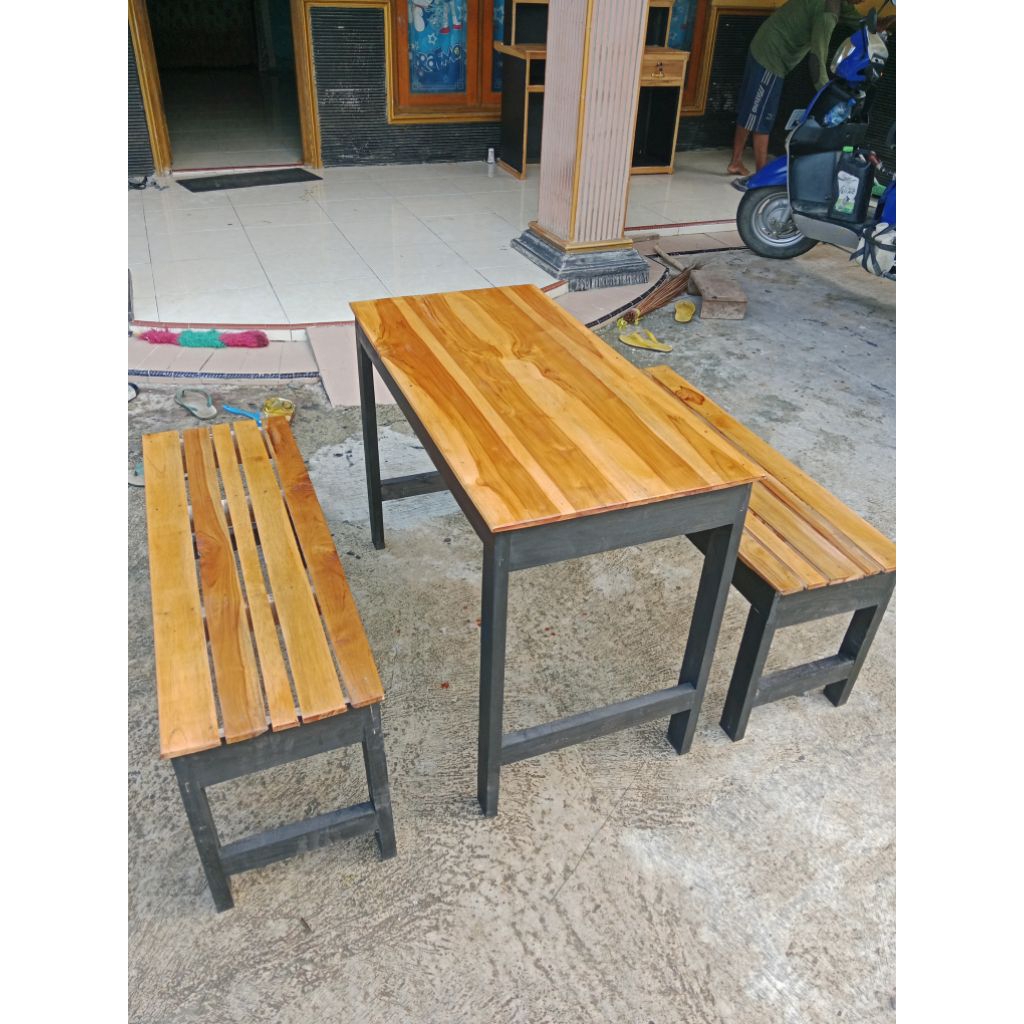 Jual Meja warkop/meja caffe/meja warung 1set(2kursi 1meja) | Shopee ...