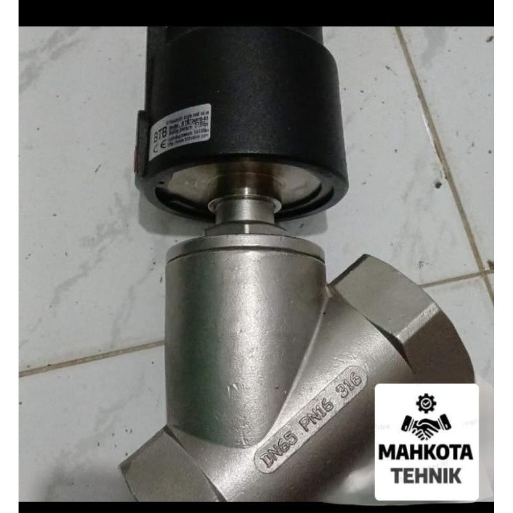 Jual BTB Pneumatic Angel Seat /Angle Piston Valve SS316 Single Acting ...