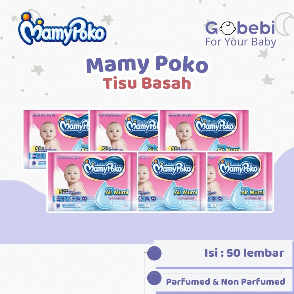 Jual Tisu Basah MamyPoko Wipes Reguler isi 50 Lembar - 6 Pack | Shopee ...