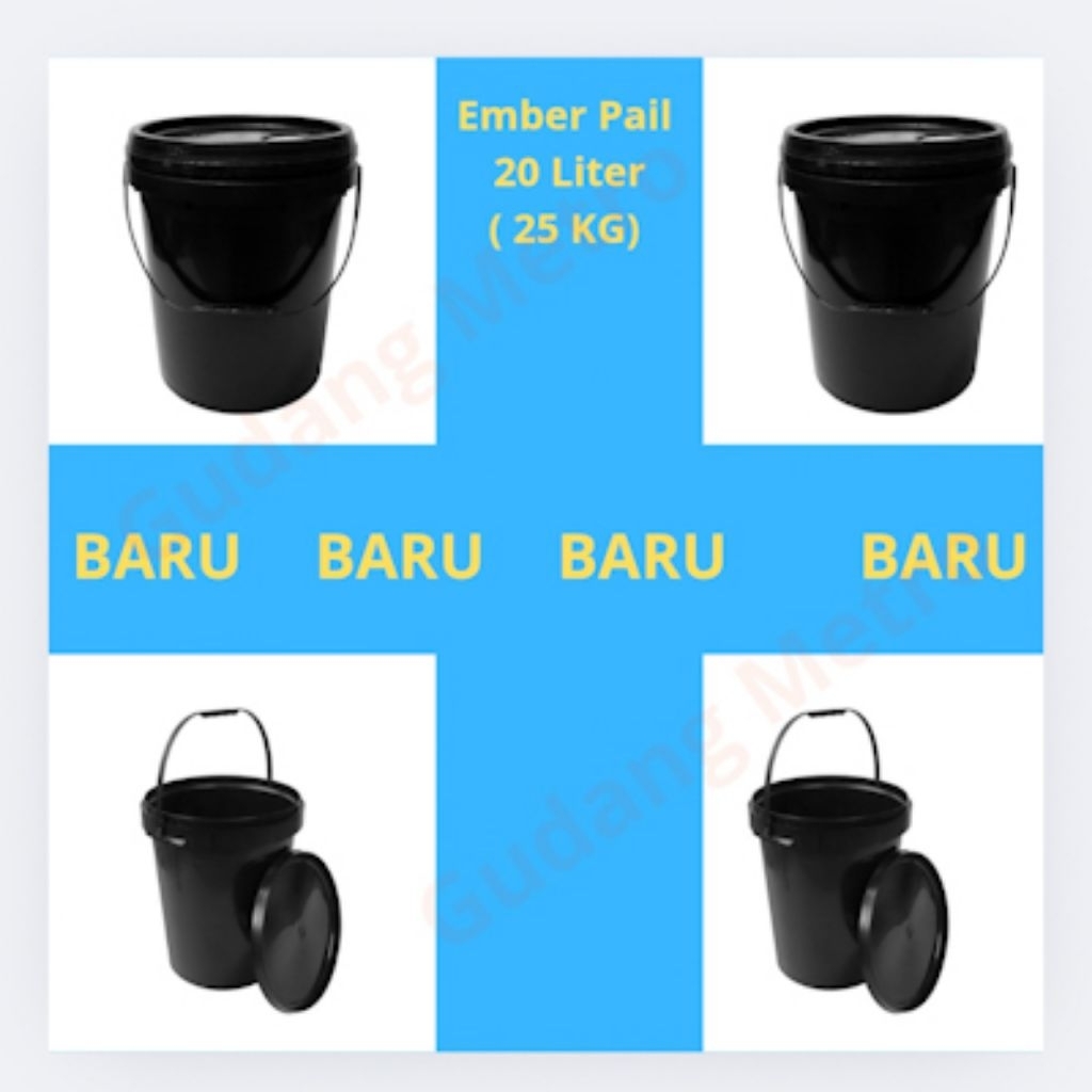 Jual Ember Plastik/Pail/Tutup/Gagang/Cat/Kimia/Air/Food Grade/20 liter ...
