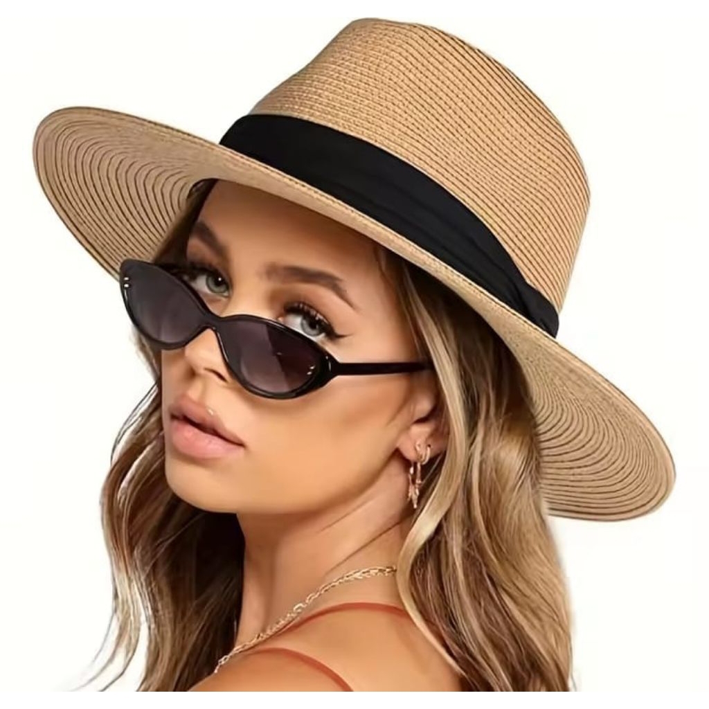 Jual Topi fedora Panama hat jazz koboy topi pria wanita pantai mocca ...