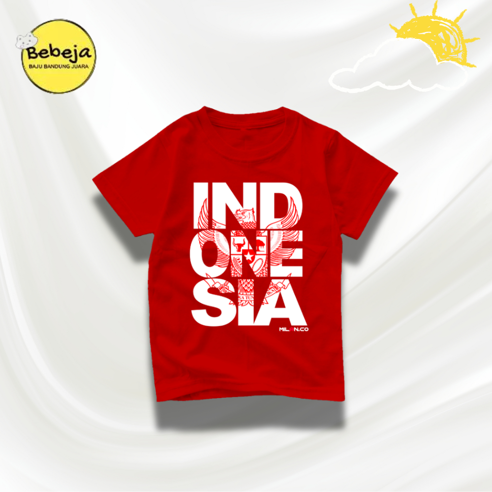 Jual Kaos Anak Lengan Pendek 1-12 tahun, Kaos Kemerdekaan Indonesia, Kaos Distro Merah Putih HUT ...