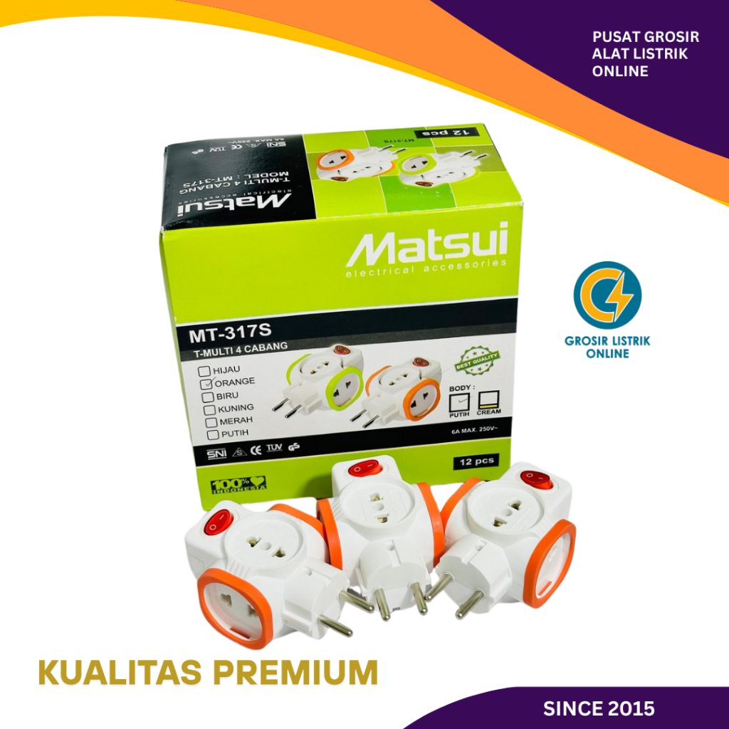 Jual STEKER T ARDE 4 CABANG MATSUI SAKLAR LUBANG MT317S SWITCH ON OFF ...