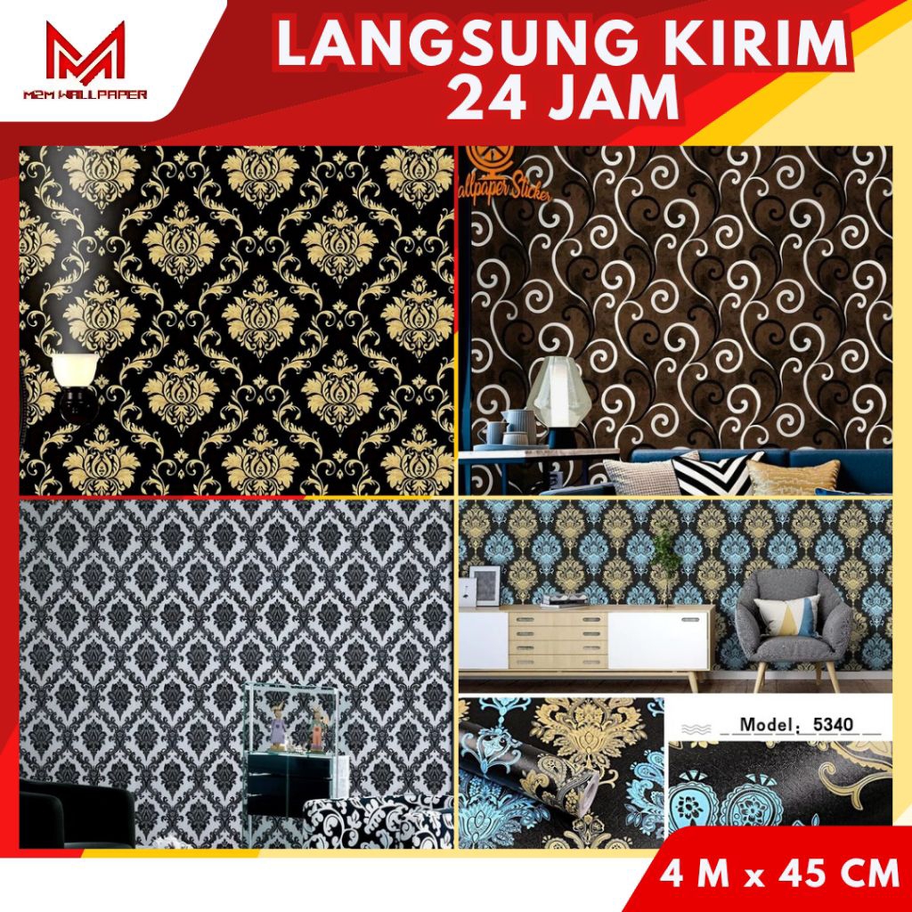 Jual [ M2M WALLPAPER ] Sticker Dinding Motif Batik Wallpaper Stiker ...