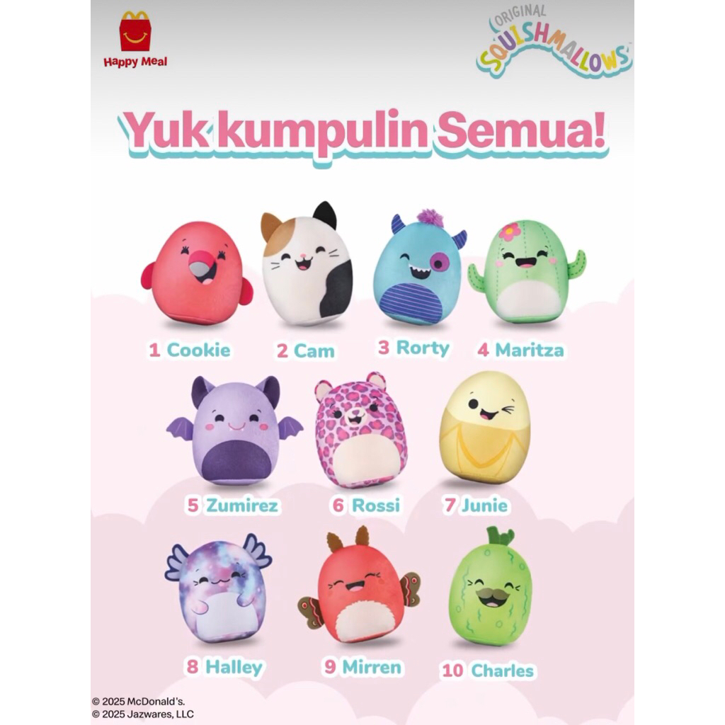 Jual Mainan Happy Meal McD Toys Squishmallows Squishmallow McDonald Toy ...