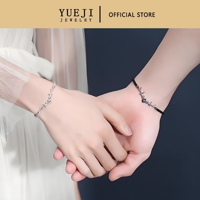 Jual 【YUEJI Jewelry】 Gelang Couple Unik Silver 925 - Desain Tanduk Rusa ...