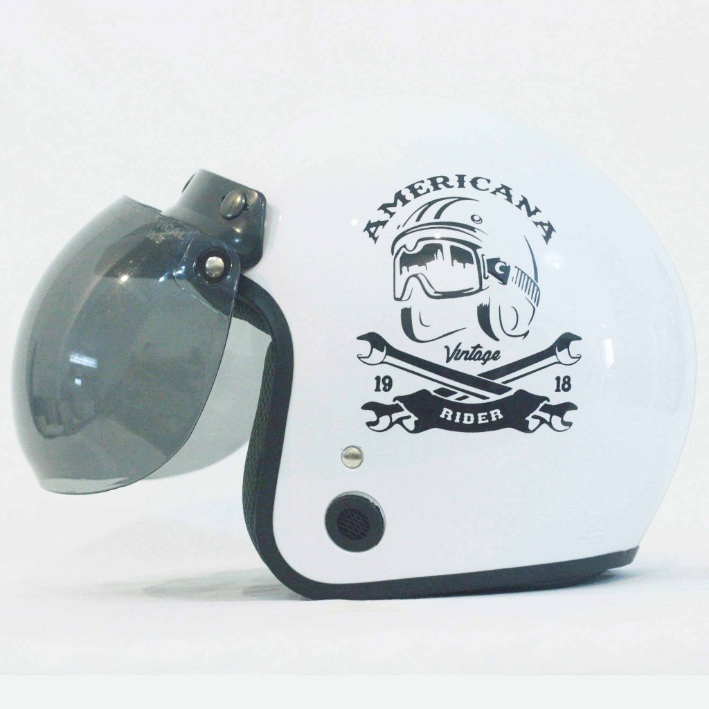 Jual HELM BOGO / WEST HELM RETRO AMERICANA - VISOR BSTAR CEMBUNG Model ...