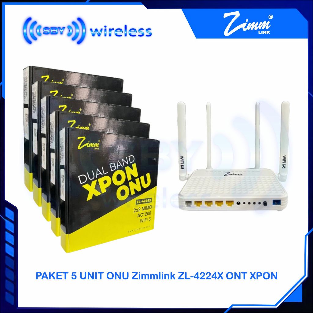 Jual PAKET 5 Unit ONU Zimmlink ZL-4224X ONT XPON | Shopee Indonesia