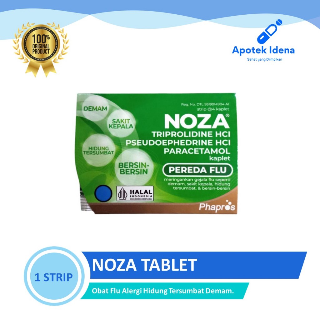 Jual NOZA 4 KAPLET Obat Flu Alergi Hidung Tersumbat Demam dan sakit ...
