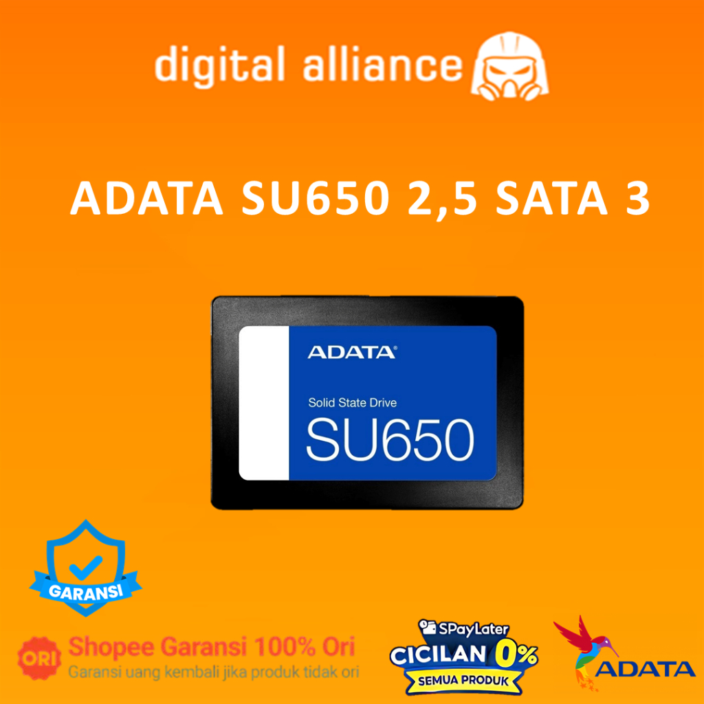 Jual ADATA SSD 2.5 SATA3 256GB/512GB/1TBSSD SU650 | Shopee Indonesia
