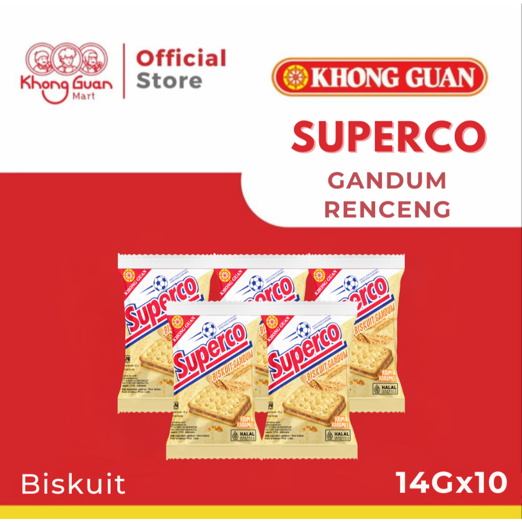 Jual KHONG GUAN Superco Gandum Biskuit 14 Gram x 10 | Shopee Indonesia