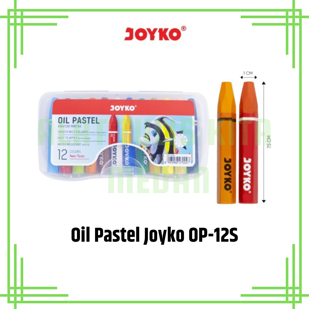 Jual Oil Pastel 12 Warna Joyko OP-12S / Krayon / Crayon 12 Warna Joyko ...