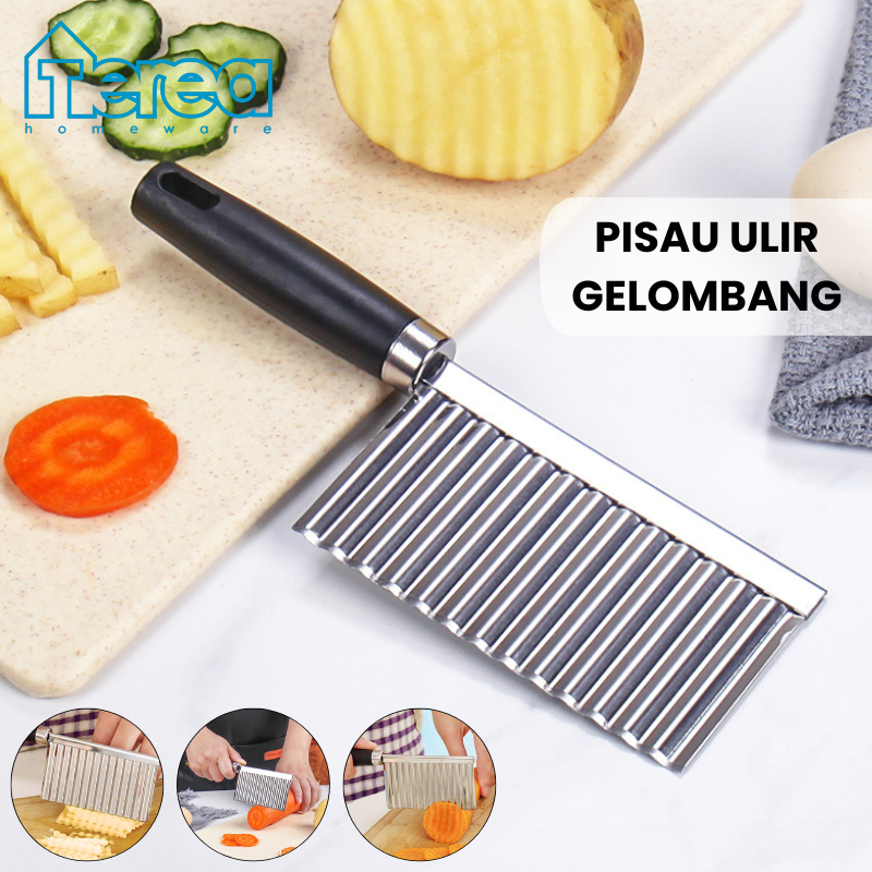 Jual TEREA Pisau Ulir Gelombang Stainless Steel Pemotong Kentang Timun ...