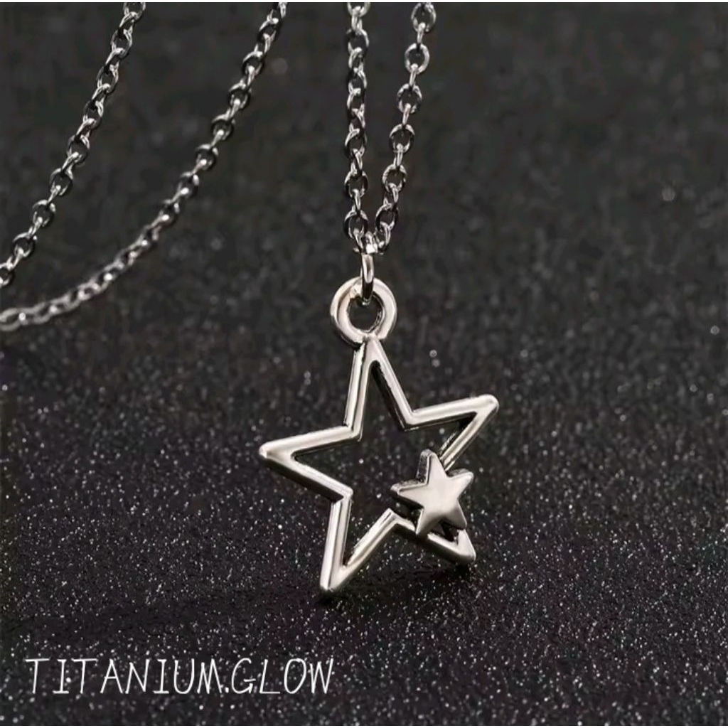 Jual Kalung Titanium Bintang Silver Pria Wanita - Anti Karat, Gaya Hip ...