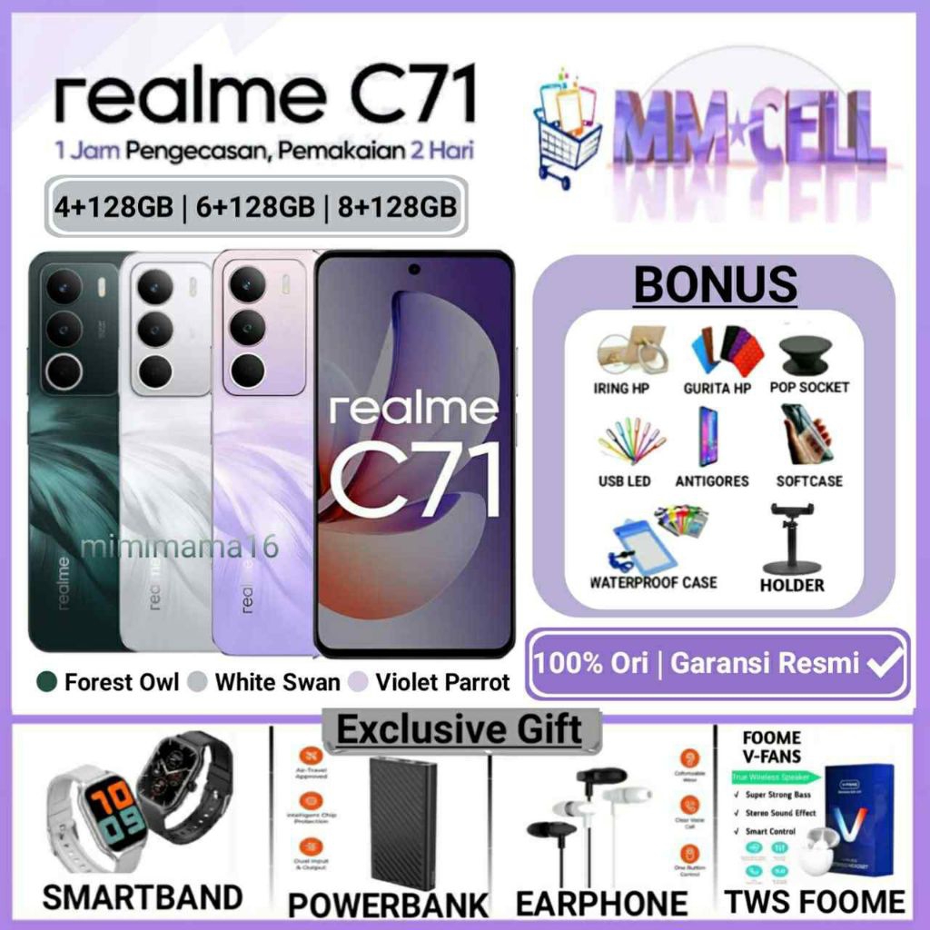 Jual REALME C71 RAM 8/128 GB NFC | C 71 RAM 6/128 GB | C71 4/128GB GARANSI RESMI REALME ...